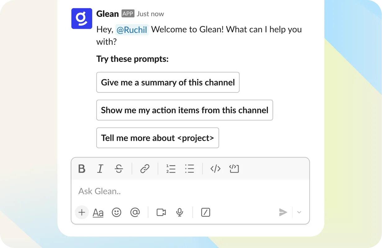 Slack agents with Glean